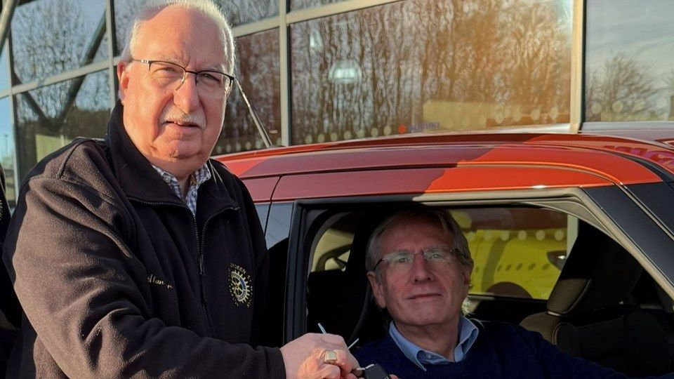Quids in: Local man Bob Farthing wins car for a pound in charity prize draw