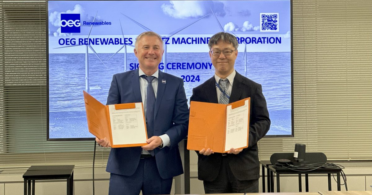 OEG Renewables and Sojitz Machinery Corporation sign an MoU to offer ...